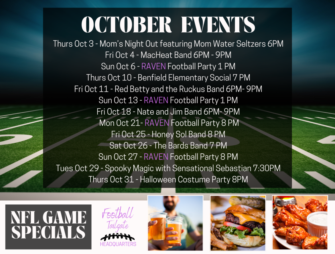 OCTOBER Events – Severna Park Taphouse